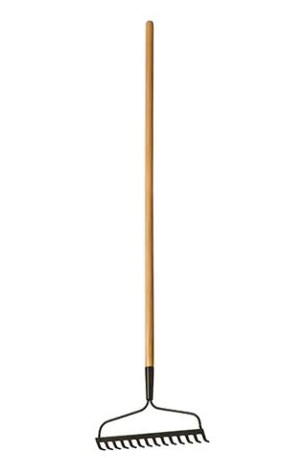 14" BOW RAKE WITH 51" WOODEN HANDLE & 14 TINES - Canada Safety