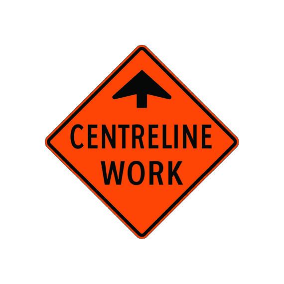 CENTRELINE WORK (AHEAD) ARROW DIAMOND GRADE CONSTRUCTION SIGN 75CM X ...