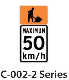 CREW WORKING w/ MAXIMUM SPEED (__) km/h DIAMOND GRADE CONSTRUCTION ...