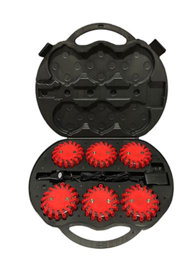 EMERGENCY FLARE KIT 6 RED LEDs RECHARGHEABLE CASE - Canada Safety