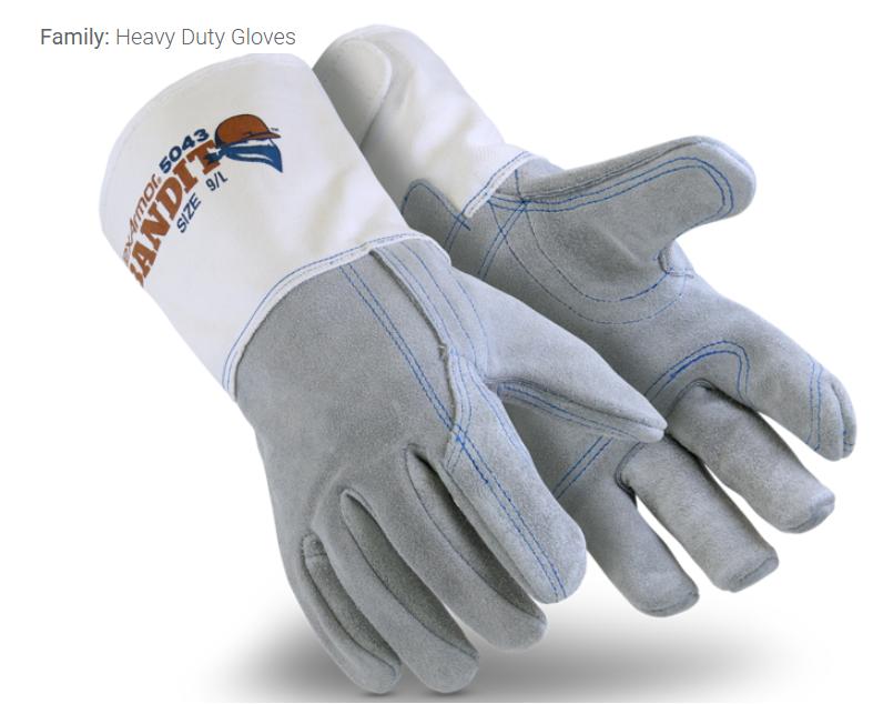 HEXARMOUR BANDIT 5043 HEAVY DUTY ANSI A5 CUT RESISTANT LEATHER GLOVE ...