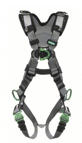 MSA V-FIT FULL BODY HARNESS WITH SHOULDER PADDING AND 4 Dâ€™S (BACK ...