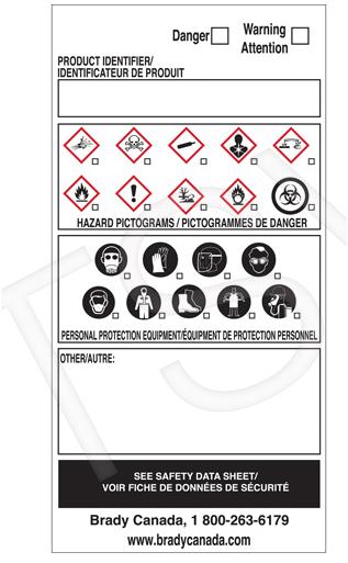 OTS WHMIS LABELS SELF LAMINATED 3"x 6" (PKG OF 25) - Canada Safety