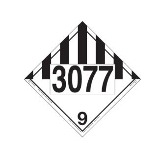 PRESSURE SENSITIVE PLACARD DECAL CLASS 9 UN 3077 - Canada Safety