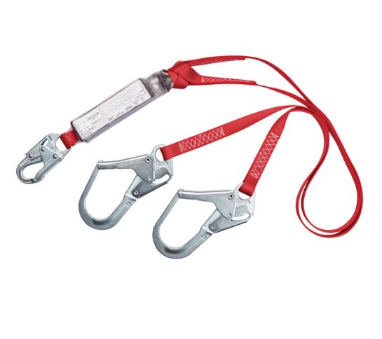 PROTECTA 6FT SHOCK ABSORBING LANYARD 100% TIE OFF SNAP & 2 REBAR HOOKS ...