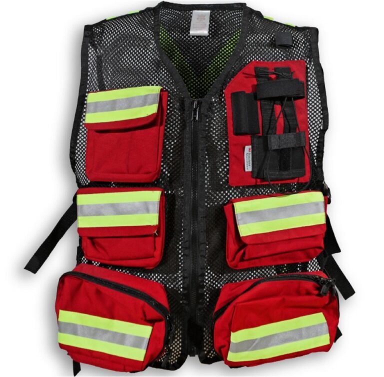 FIRST AID RESPONDER VEST MESH BACK RED ONE SIZE - Canada Safety